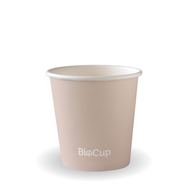 BioPak 120ml / 4oz (63mm) Aqueous Single Wall BioCup | Paper Lane Packaging