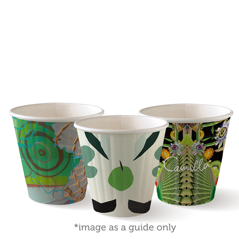 BioPak BioPak 295ml / 8oz (90mm) Art Series Double Wall Coffee Cups ...