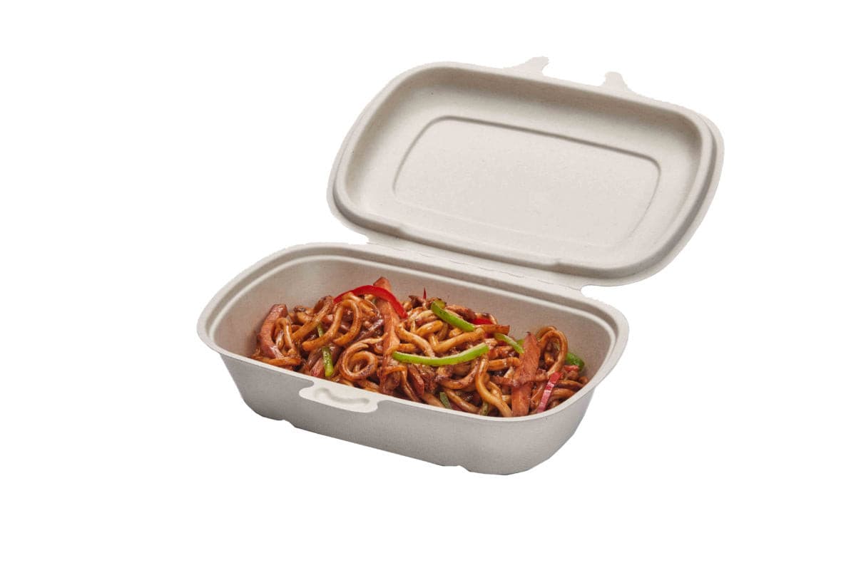 850ml Pulp Hinged Container 300/ctn | Paper Lane Packaging